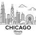 Chicago Skyline Art Print | Minimalist Line Drawing (digital Download ...
