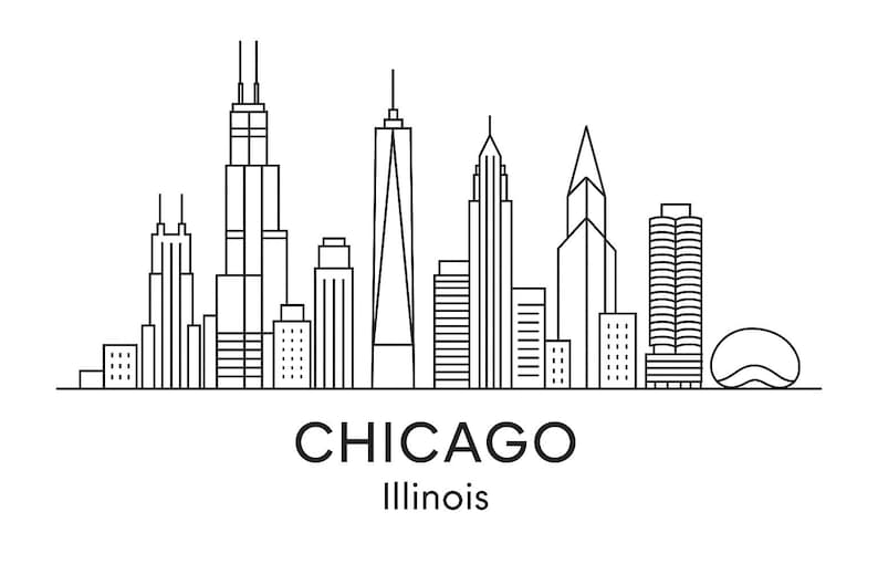 Chicago Skyline Art Print | Minimalist Line Drawing (digital Download ...