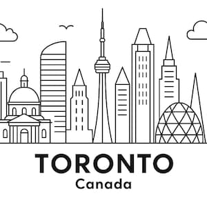Toronto Skyline Printable Wall Art | Canada Line Drawing | CN Tower ...