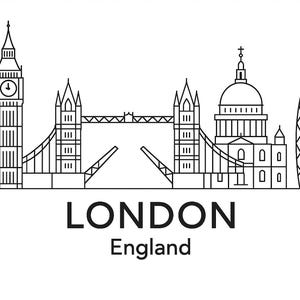London Skyline Art Print | Minimalist UK Cityscape (digital Download ...