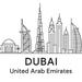 Dubai Skyline Line Art Print | Burj Khalifa Minimalist Decor (digital ...