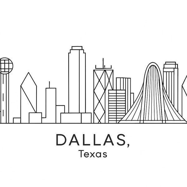 Dallas Skyline - Etsy