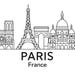 Paris Skyline Printable Wall Art | Eiffel Tower Line Drawing | France ...
