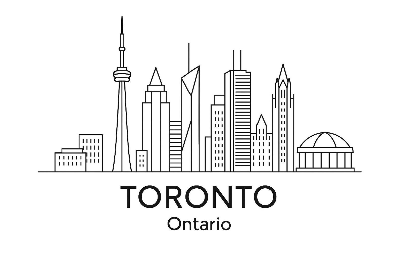 Toronto Skyline Printable Wall Art | Canada Line Drawing | CN Tower ...