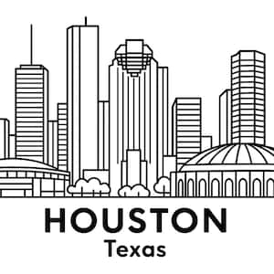 Houston Skyline Printable Wall Art | Minimalist Line Drawing | Texas ...
