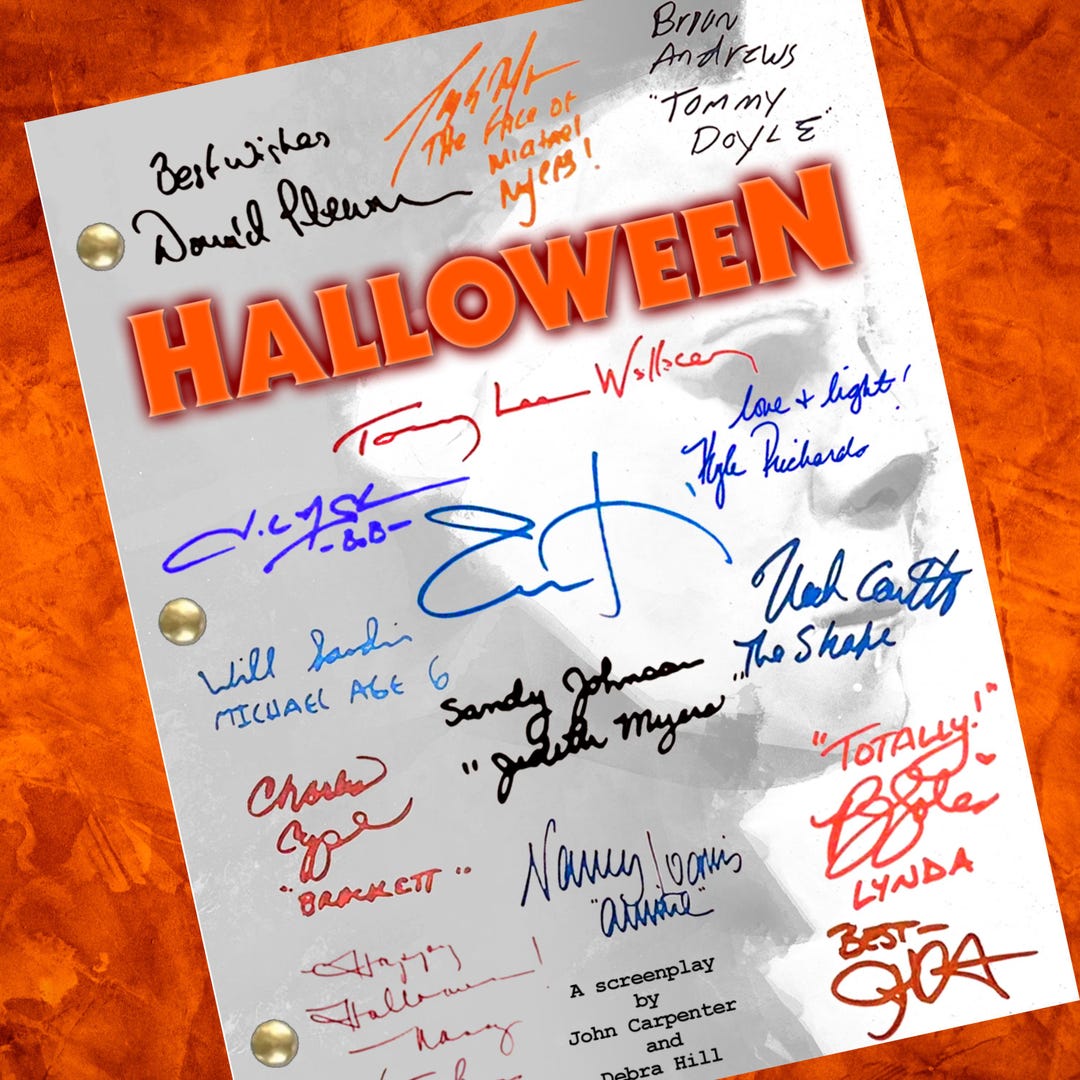 Halloween Movie Script Cast Autographed Signed Reprints Michael Myers ...