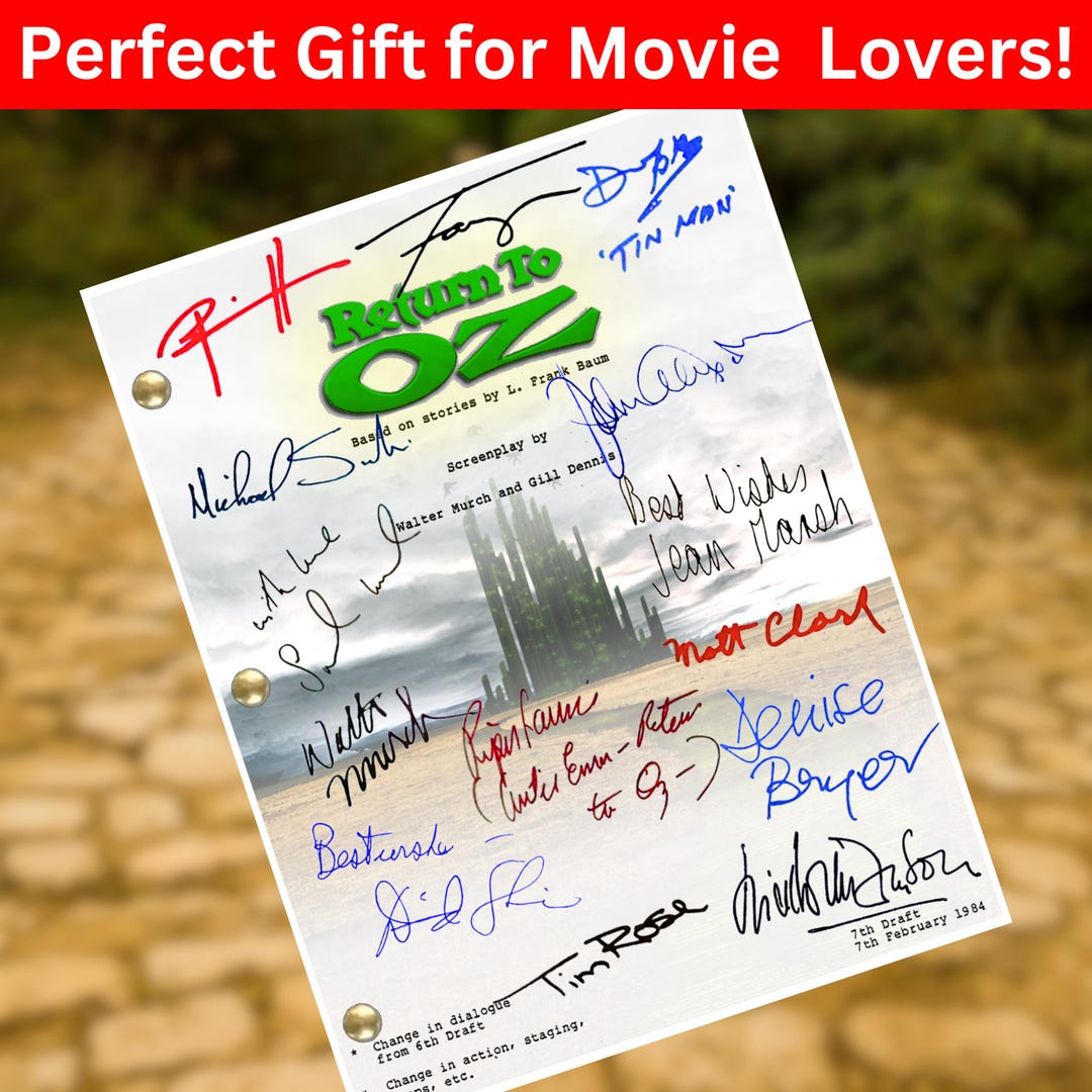 Return to Oz Movie Script Autograph Signed Reprints Sequel to Wizard of ...