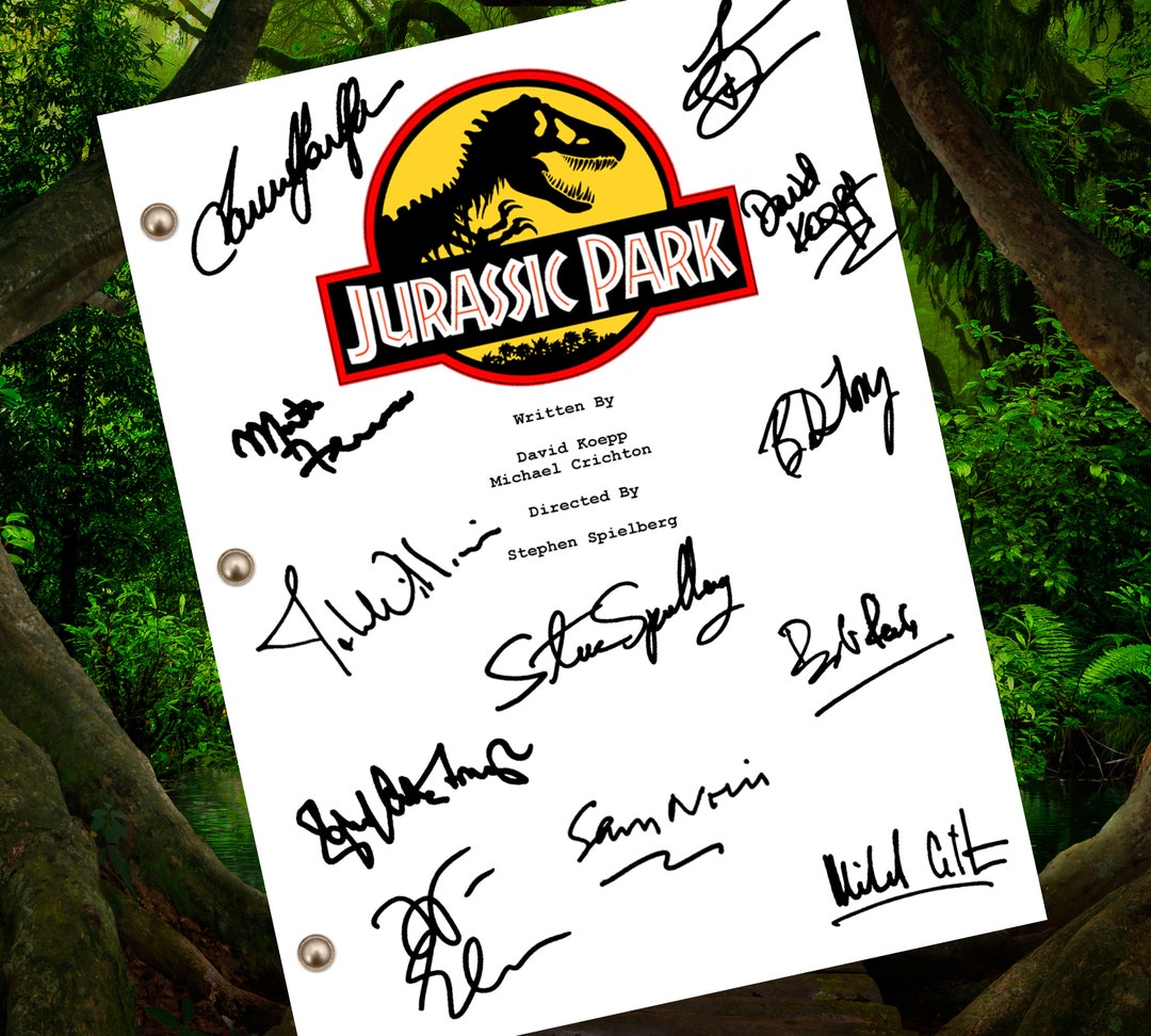 Jurassic Park Script Signed- Autograph Reprints- 142 Pages- Jeff Goldblum Samuel L. Jackson ...