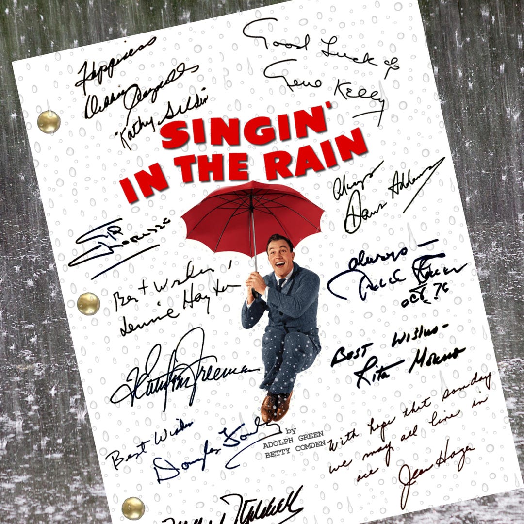 Singin' in the Rain Script Signed Autographed Reprints, Musical, Gene ...