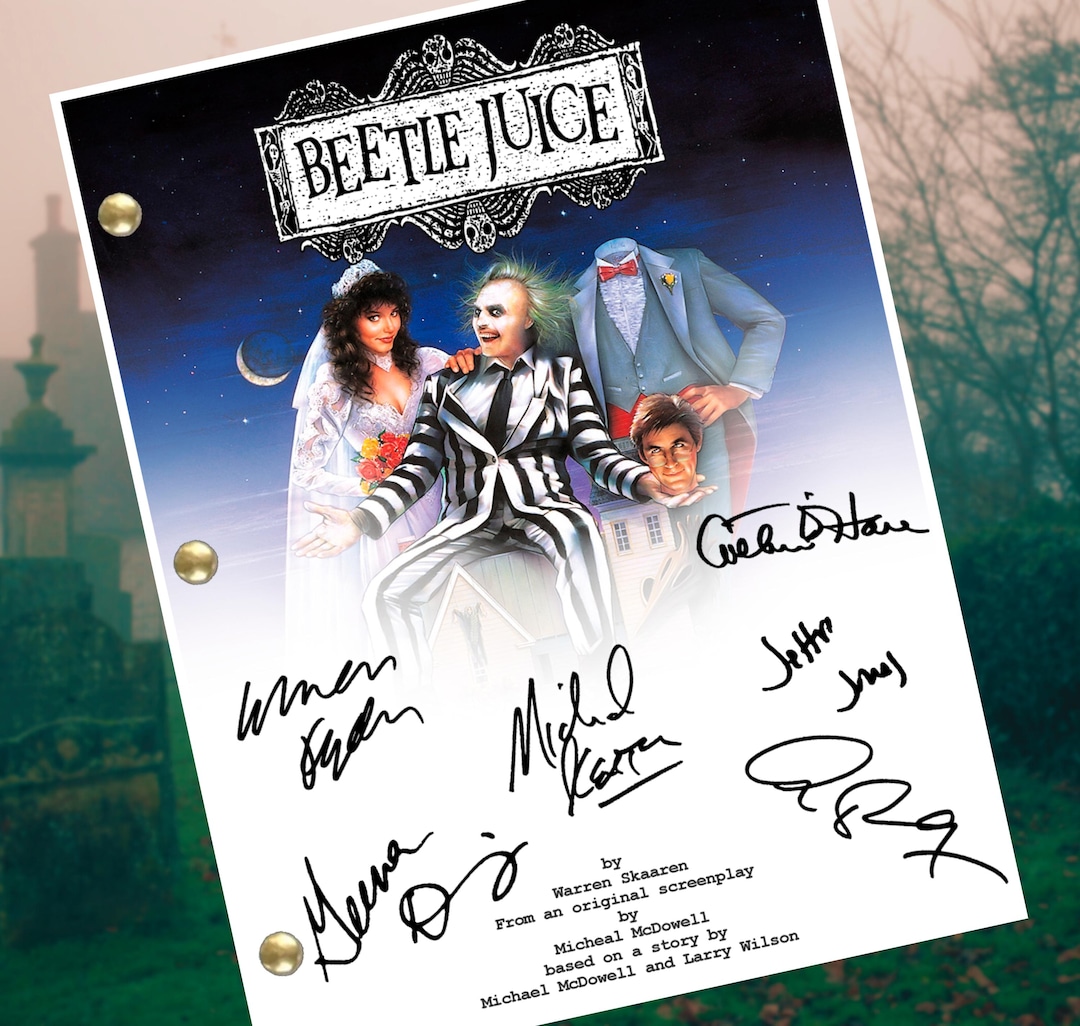 Beetlejuice Movie Script Signed Autographed Signature Reprints - 134 ...