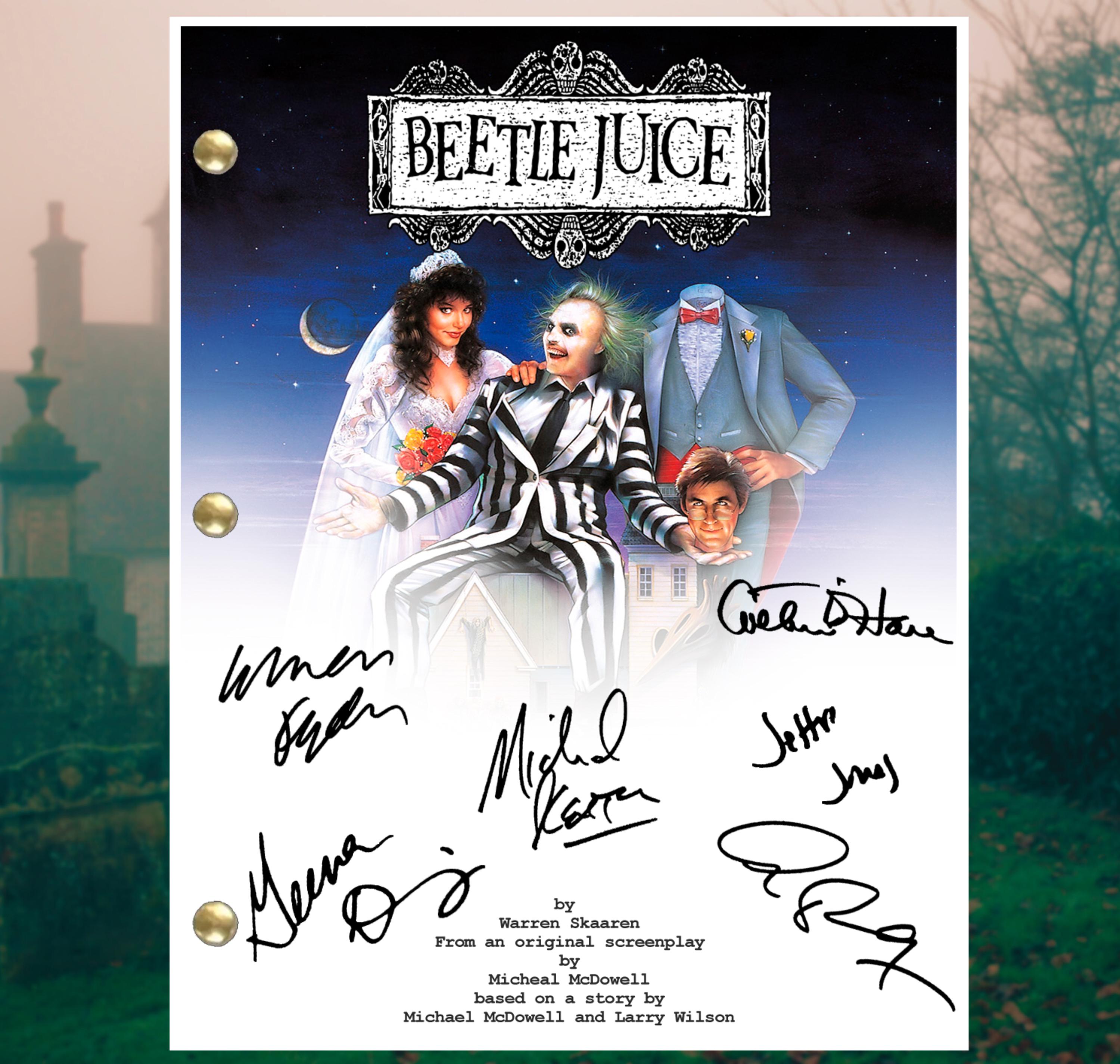 Beetlejuice Movie Script Signed Autographed Signature Reprints - 134 ...