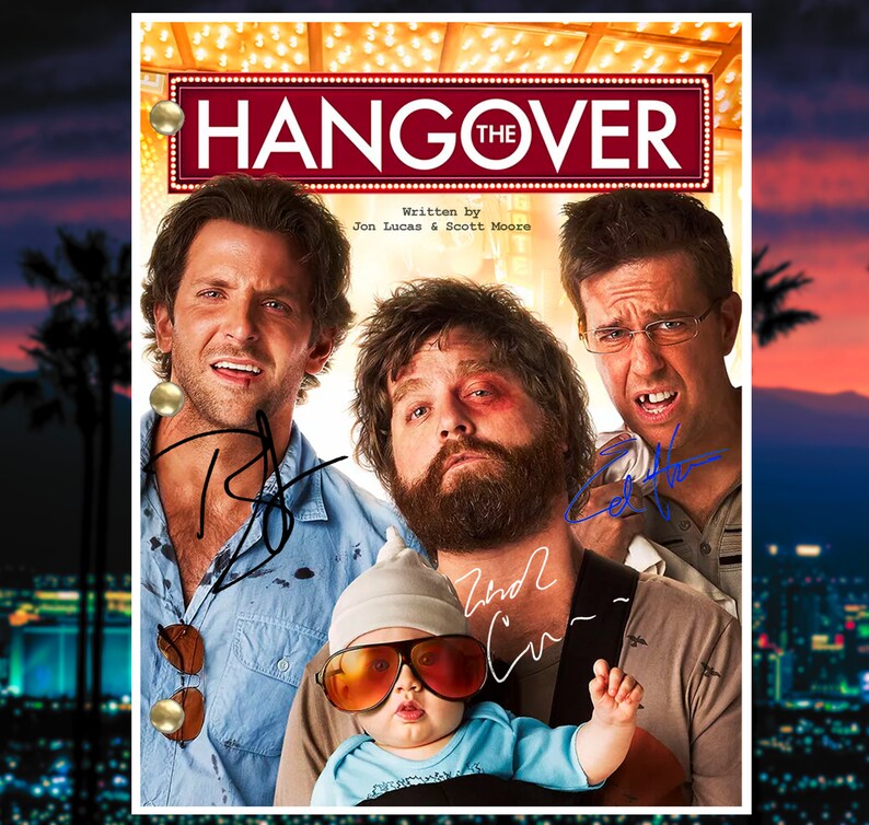 El guión de la película Hangover Reimpresión autografiada Guión ...