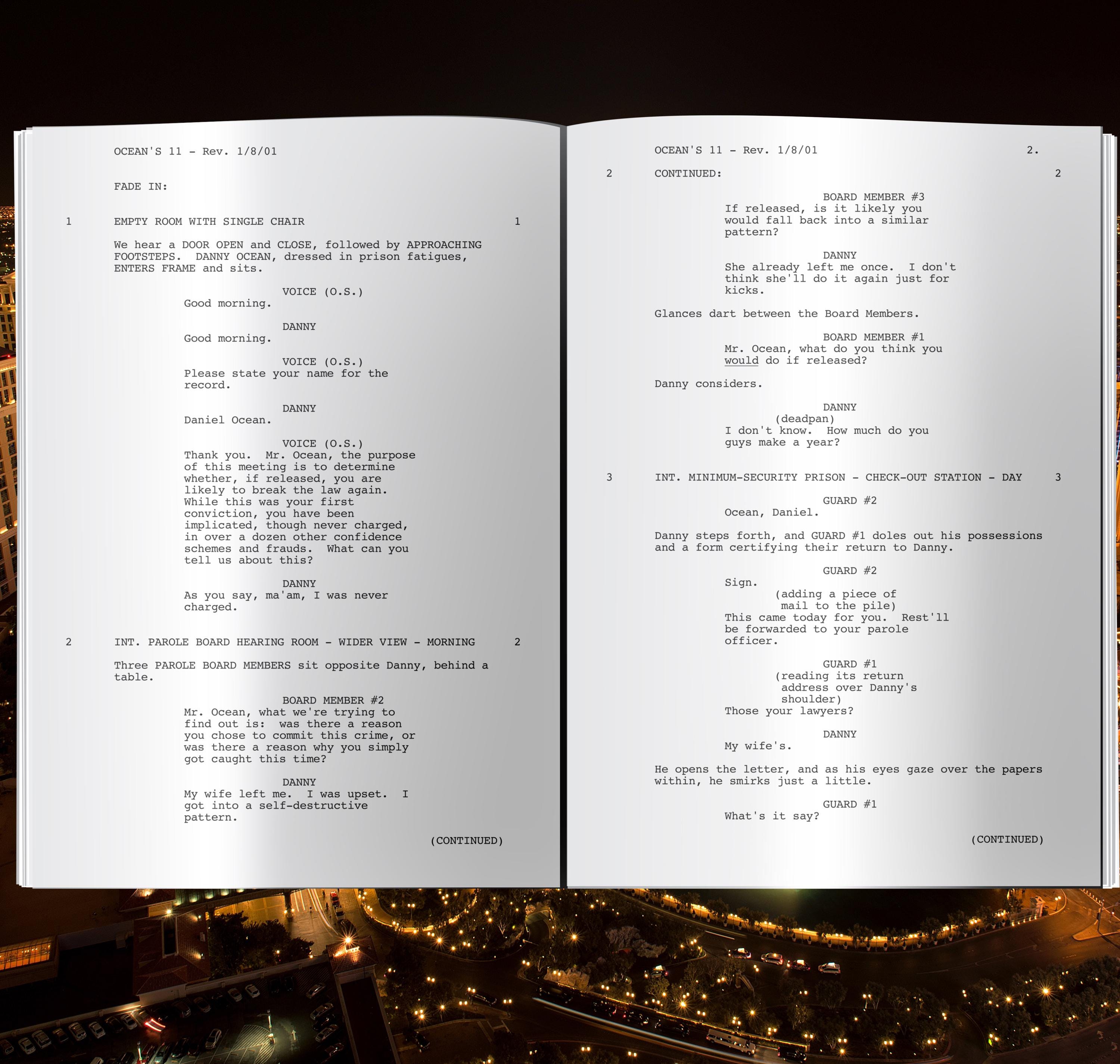 Oceans 11 Signed Autographed Script Full Screenplay Full Script Reprint, Brad Pitt, George ...