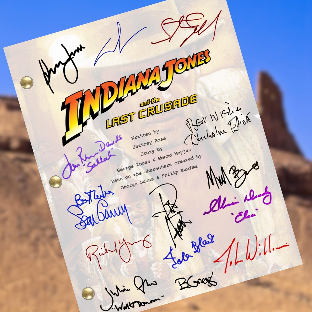 Indiana Jones and the Last Crusade Signed Autograph Script Reprints 123 ...