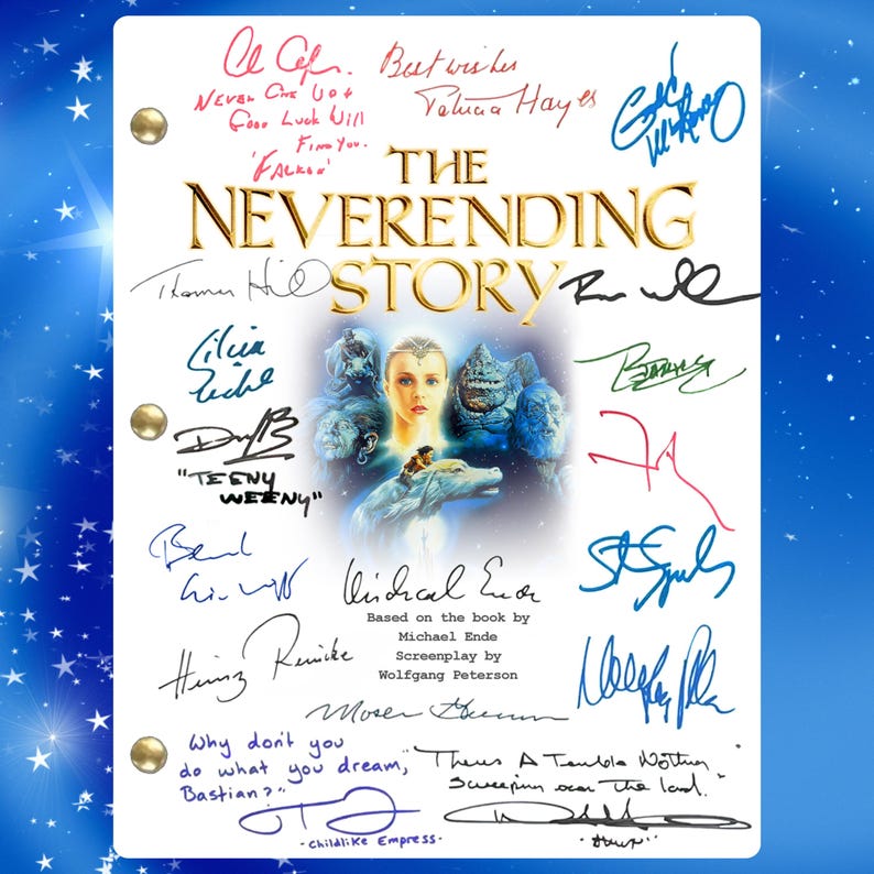 The Neverending Story Movie Script Signed Autographed Reprint Movie ...