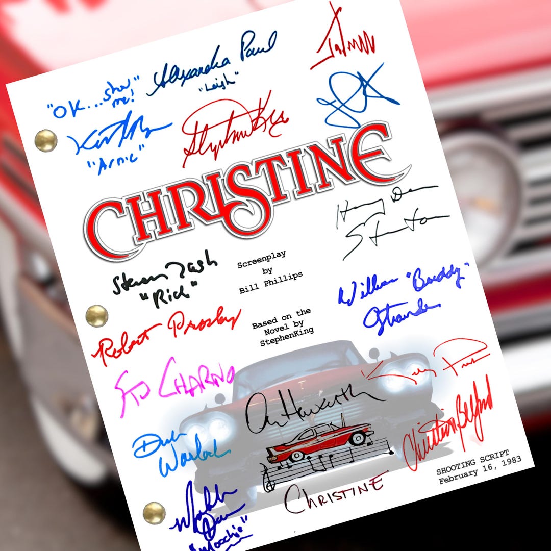 Christine (1983) Signed Script Replica | Full Movie Screenplay | Autograph Reprint Cover ...