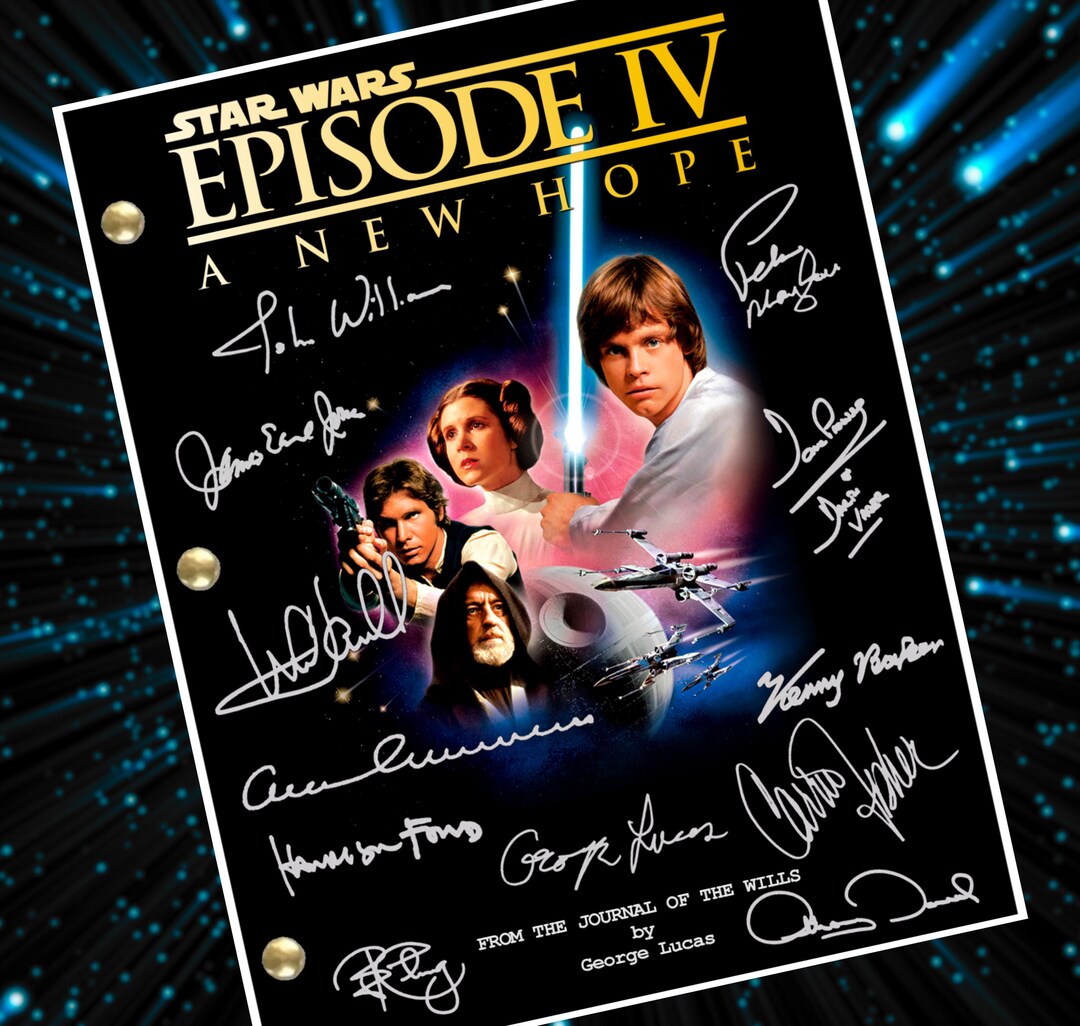 Star Wars IV A New Hope Movie Script Autographed Signed Reprint Full ...