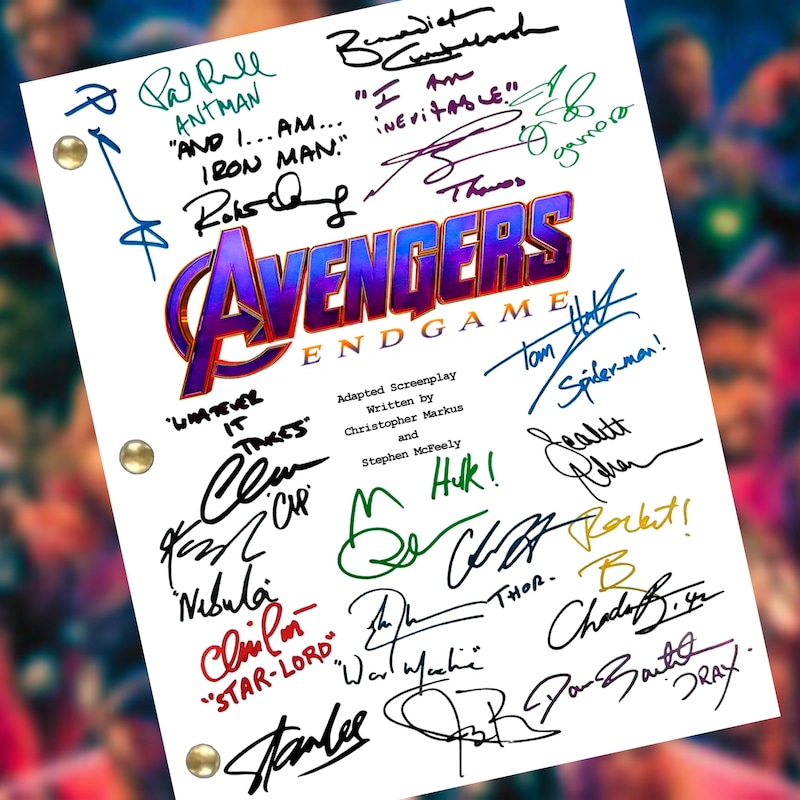 Avengers Endgame Signatures Poster - Etsy