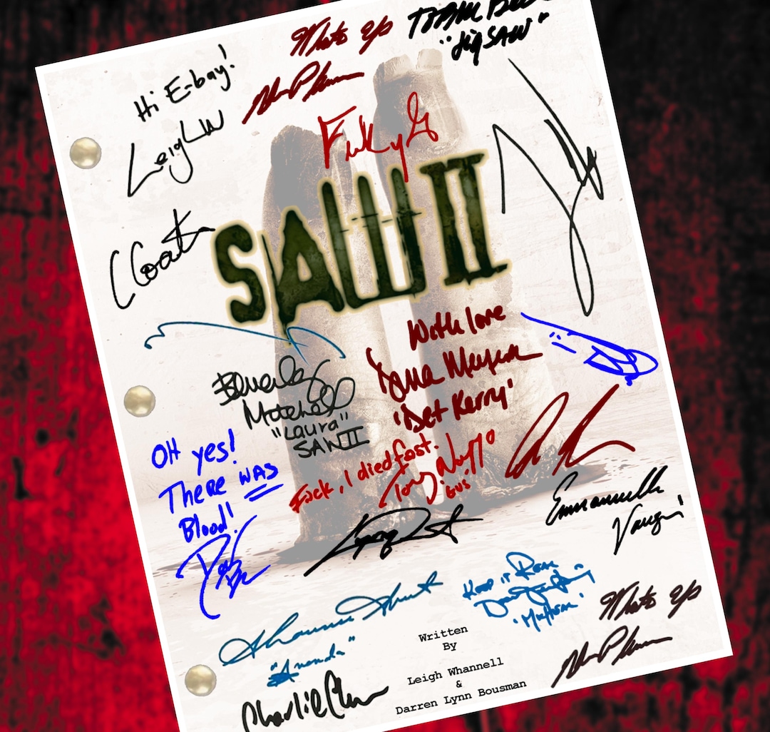 Saw II Movie Script Signed, Autograph Reprints, Jigsaw- Saw 2 Movie ...