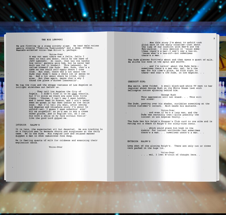 Buy The Big Lebowski Script Signed, Autograph Reprints, Full Script ...