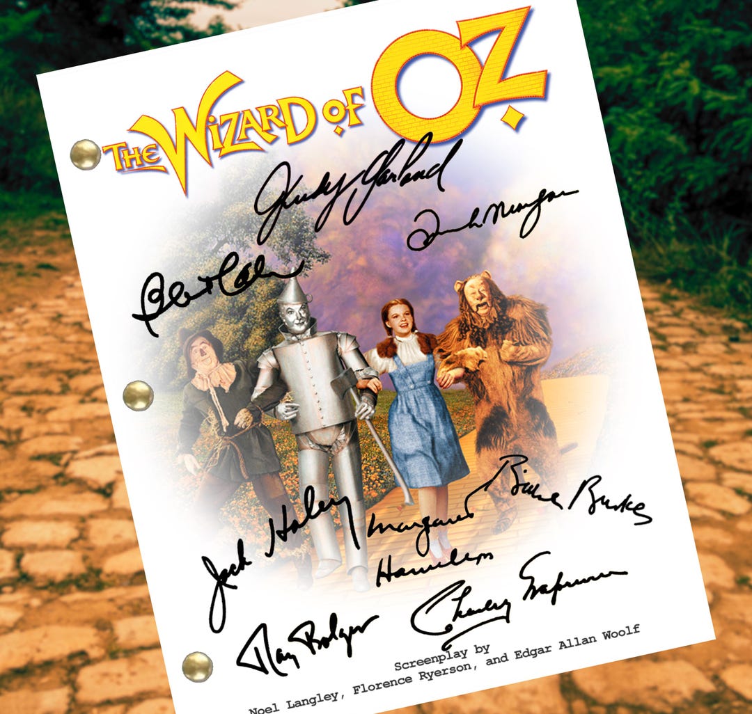 The Wizard of Oz Movie Script Autographed Signed Script Reprint Judy ...