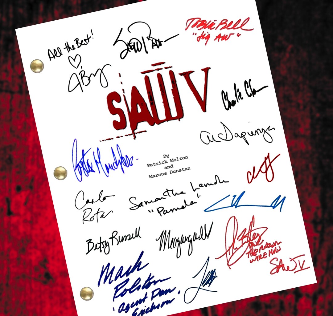 Saw V Movie Script Autograph Signed Reprints, Jigsaw- Saw 5 Movie ...