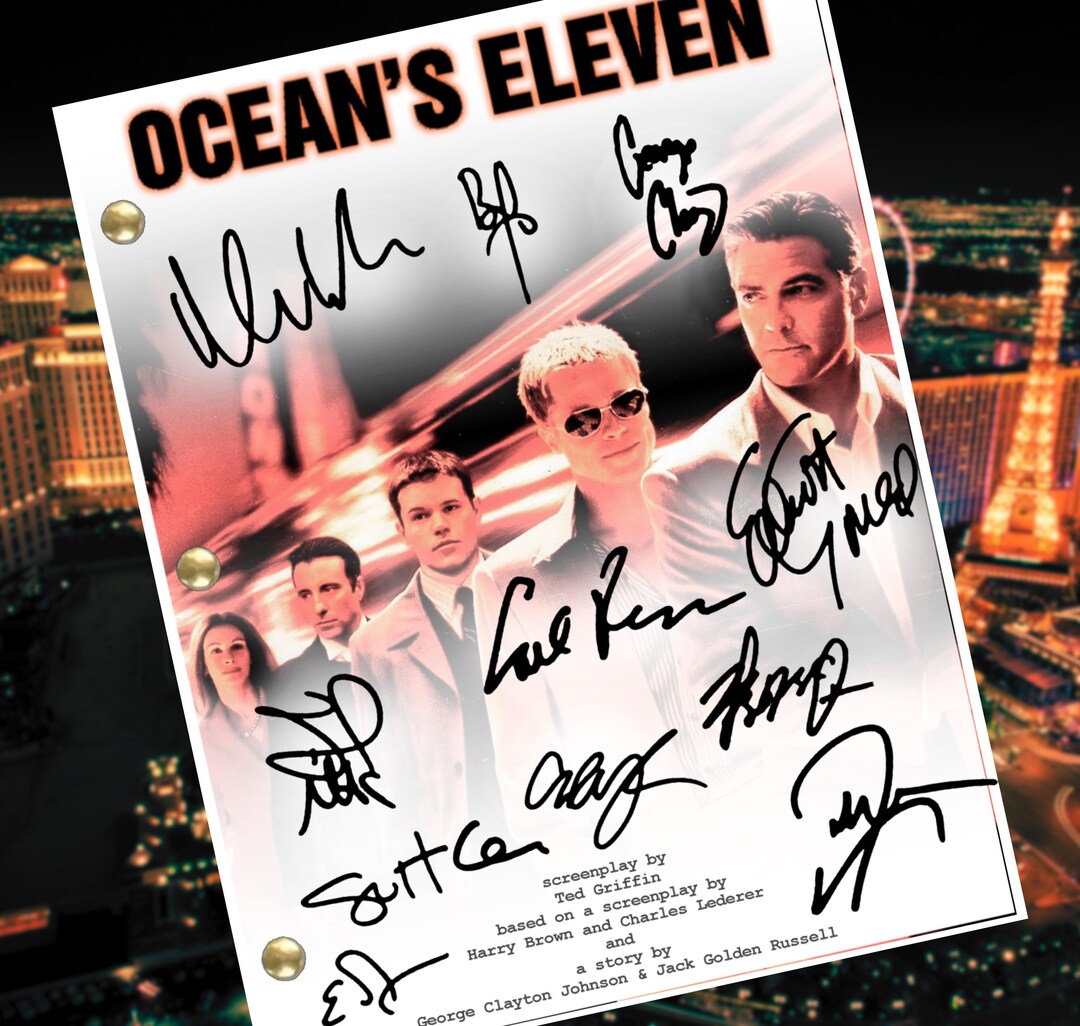 Oceans 11 Signed Autographed Script Full Screenplay Full Script Reprint ...