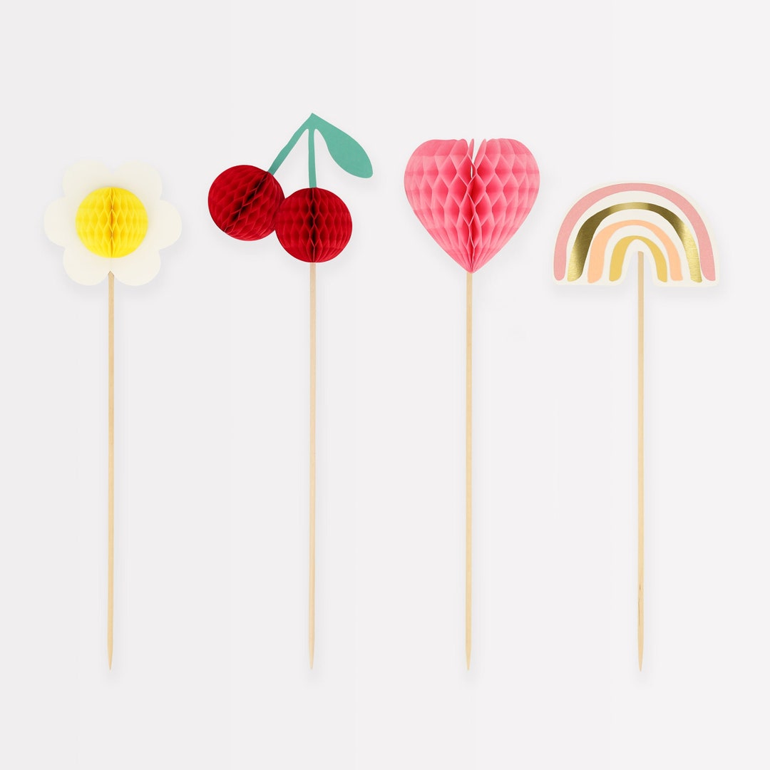 Meri Meri Happy Icons Cake Toppers (pack of 4) - Etsy