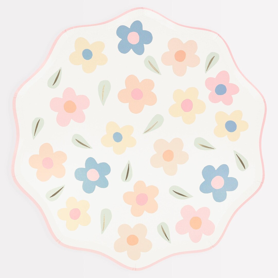 Meri Meri Happy Flowers Dinner Plates | Birthday Party Decor | Party ...