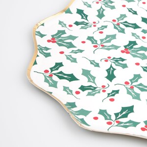 Holly Pattern Side Plates 8ct - Etsy