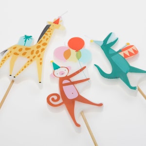 Meri Meri Birthday Candle - Animal Parade Candles (pack of 4) - Etsy