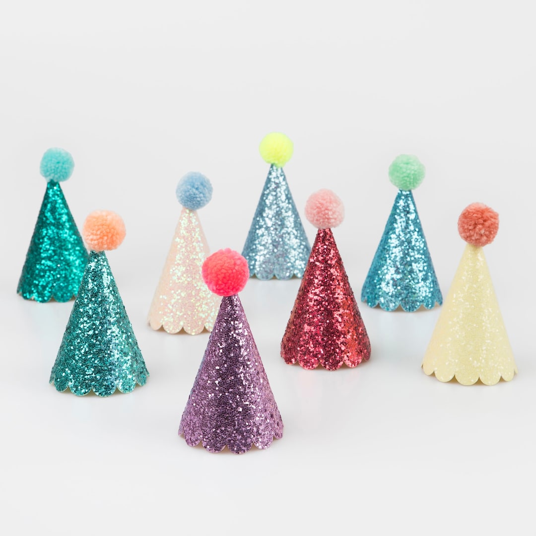 Meri Meri Glitter Mini Party Hats (pack of 8) - Etsy