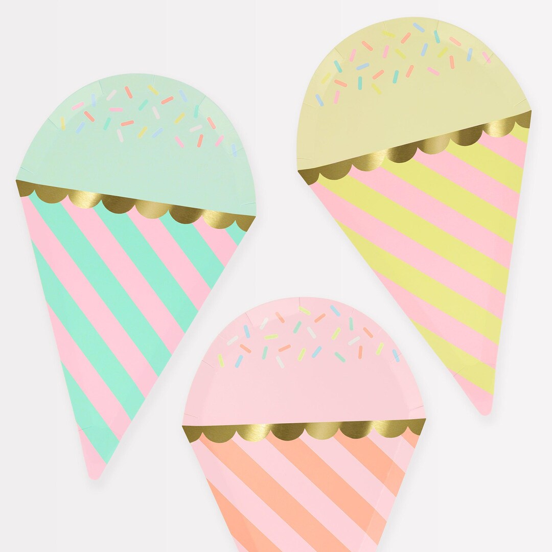 Meri Meri Ice Cream Plates | Summer Party Decor | Party Tableware - Etsy