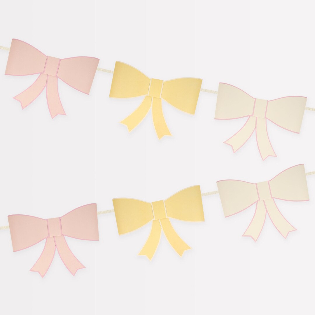 Meri Meri 3d Bow Garland | Birthday Party Decor | Hanging Party Decor ...