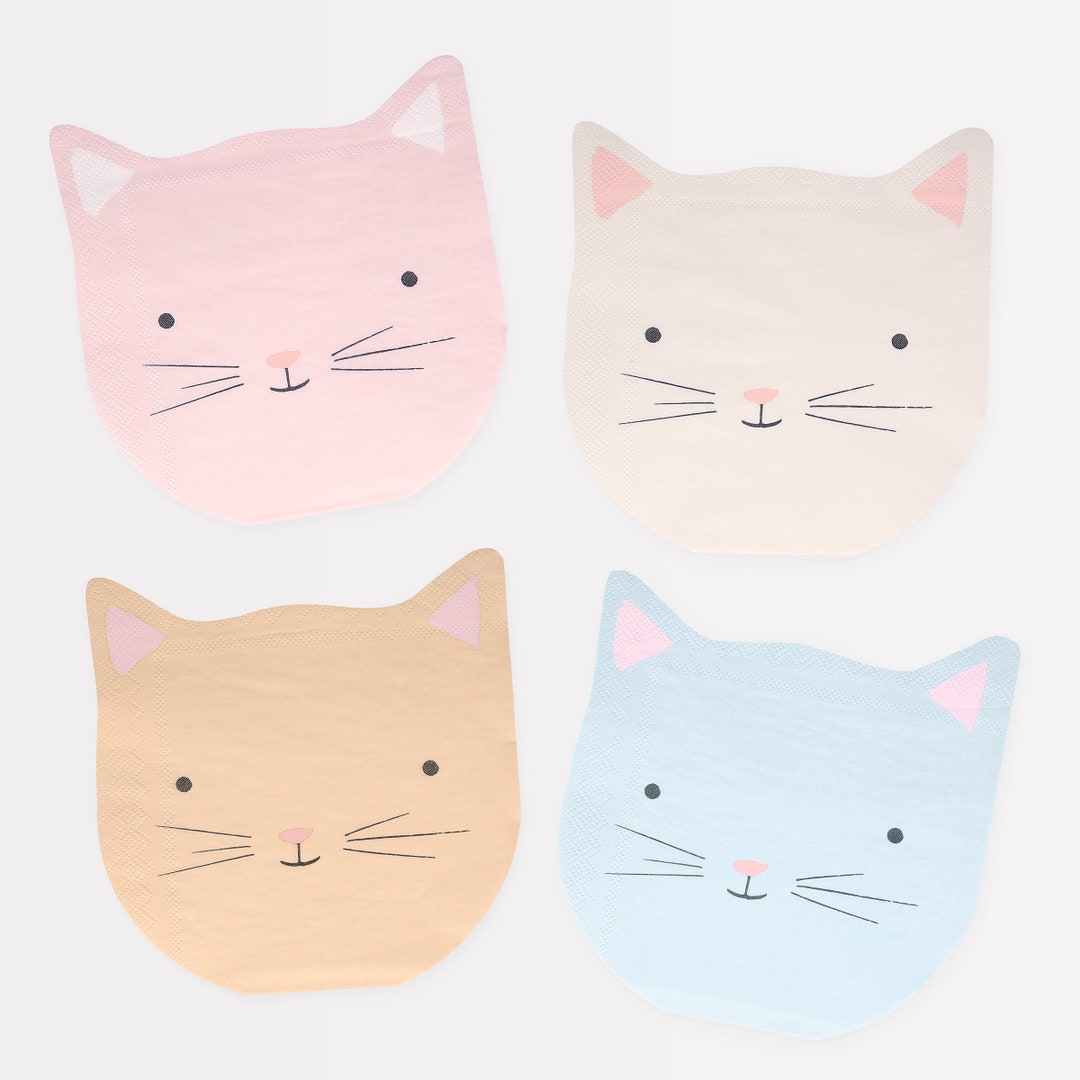 Meri Meri Kitten Party Napkins: Pastel Cat Design (pack of 16) - Etsy
