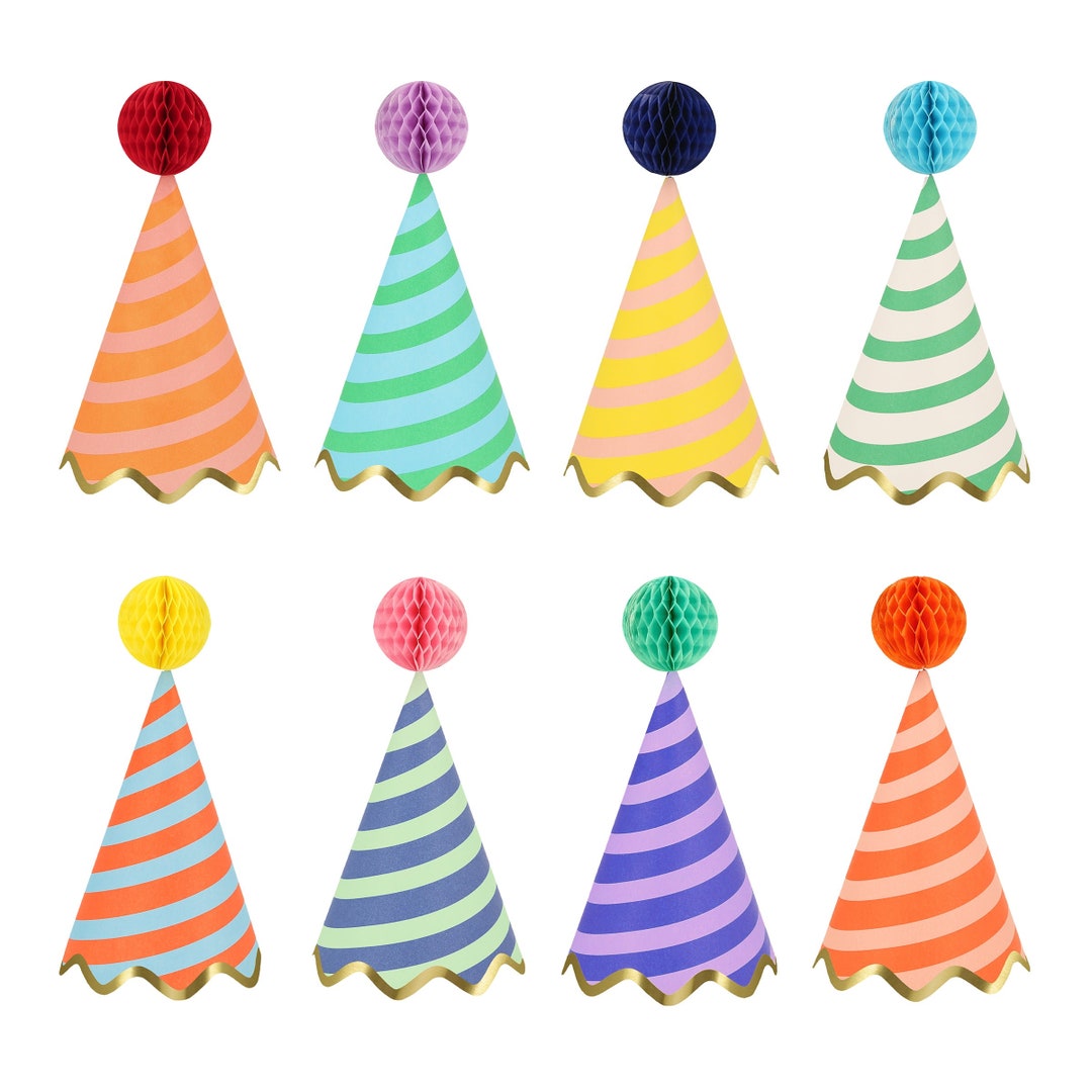 Meri Meri Stripe Party Hats (pack of 8) - Etsy