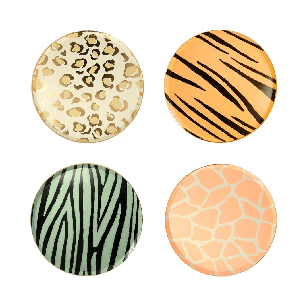Safari Animal Print Side Party Paper Plates 8ct - Etsy