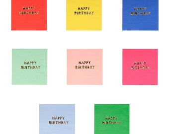Happy Birthday Paper Napkins - Etsy