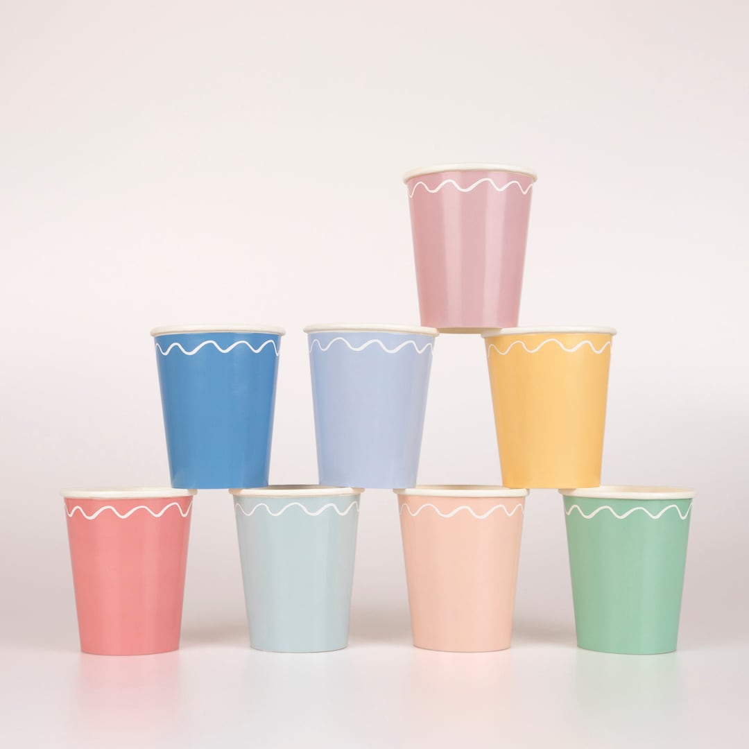 Meri Meri Mixed Wavy Line Cups (pack of 8) - Etsy