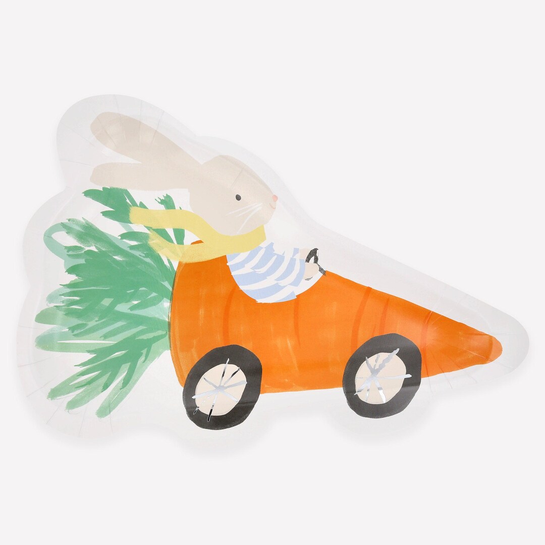 Meri Meri Racing Car Bunny Plates (pack of 8) - Etsy