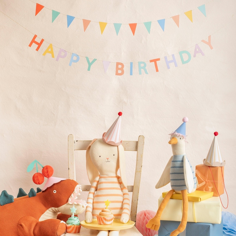 Meri Meri Stripe Pastel Party Hats | Birthday Party Decor | Birthday ...