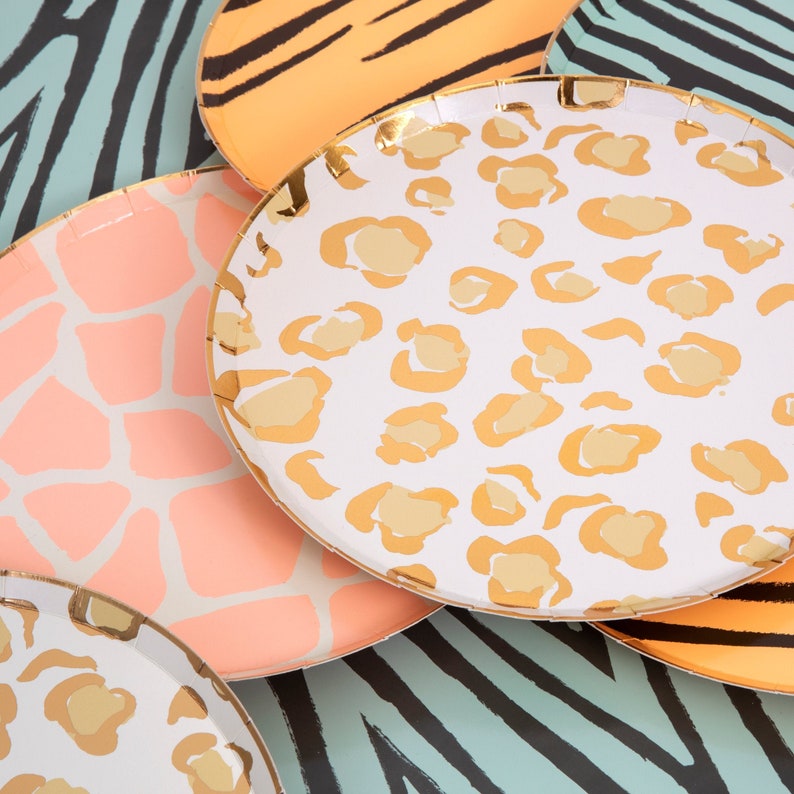 Safari Animal Print Side Party Paper Plates 8 - Etsy
