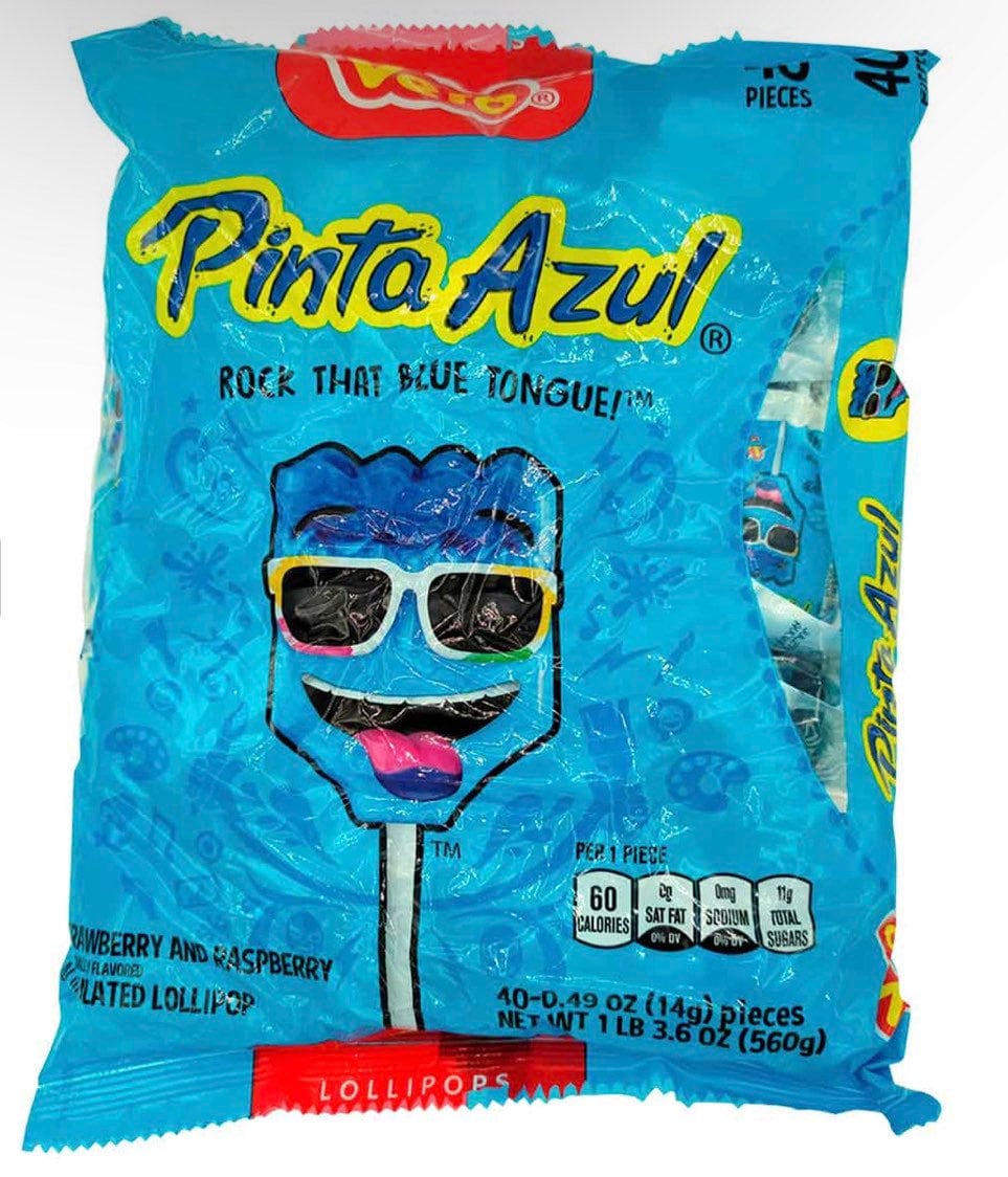 Paleta De Brochita | Pinta Azul Fresa-frambuesa Flavor | 40-pieces Pack ...