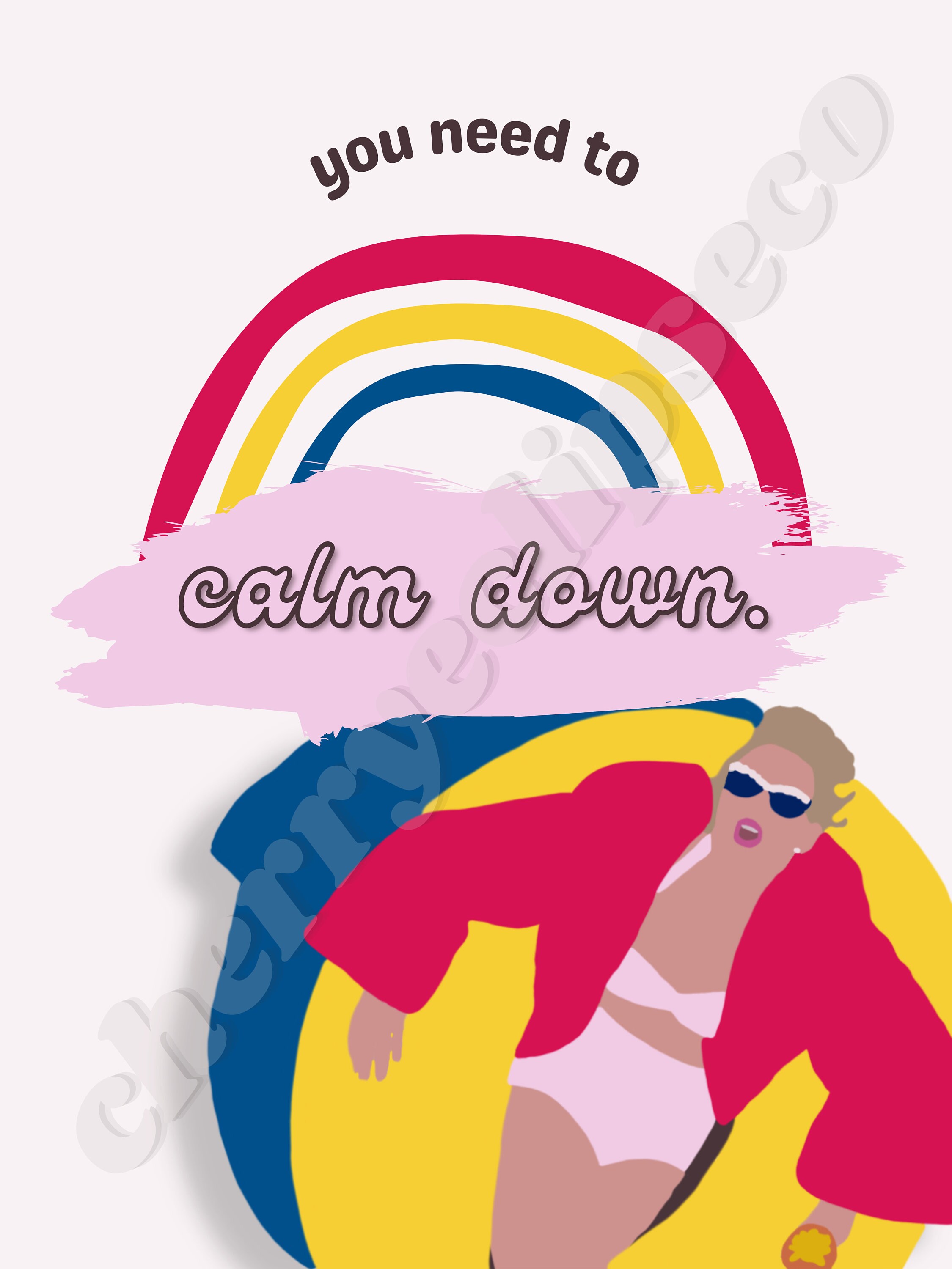 DIGITAL DOWNLOAD Taylor Swift 'you Need to Calm Down' Inspired Print ...