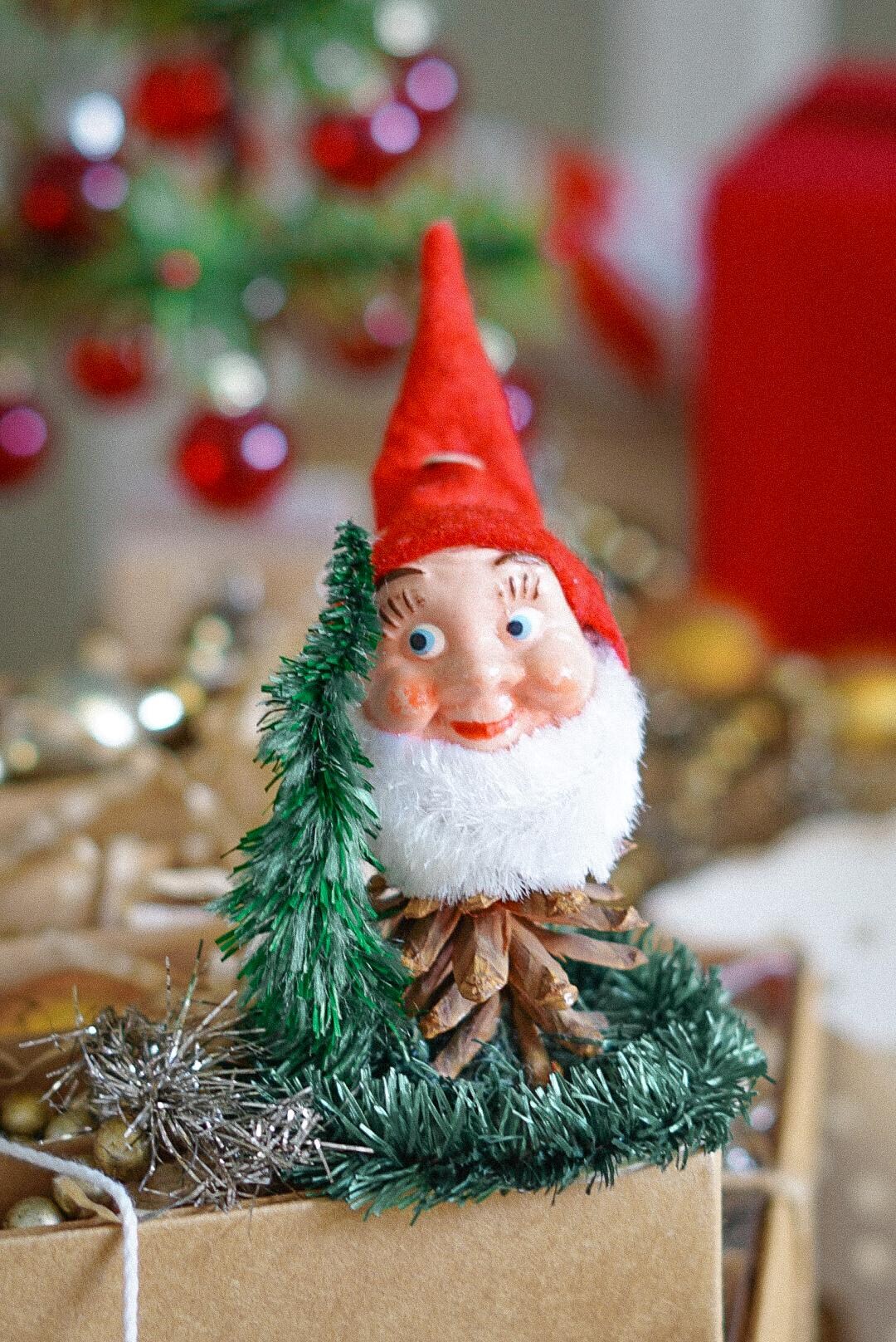 Antique German Collectible Pine Cone Elf Pixie Gnome Figurine Christmas ...