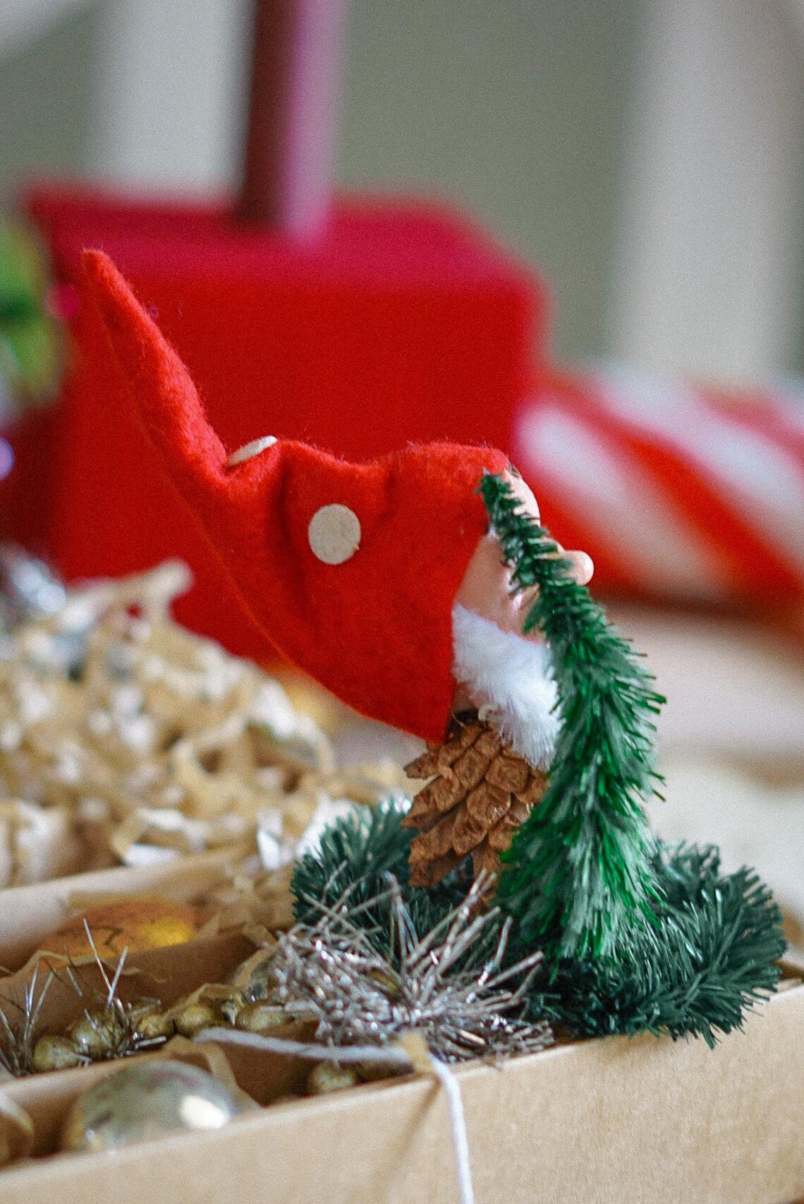 Antique German Collectible Pine Cone Elf Pixie Gnome Figurine Christmas ...