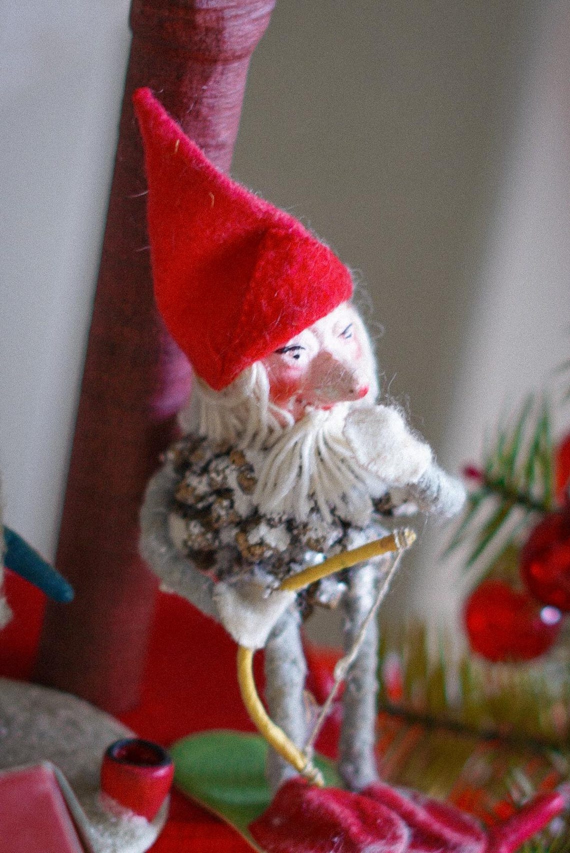 Antique German Collectible Pine Cone Elf Pixie Gnome Figurine Christmas ...