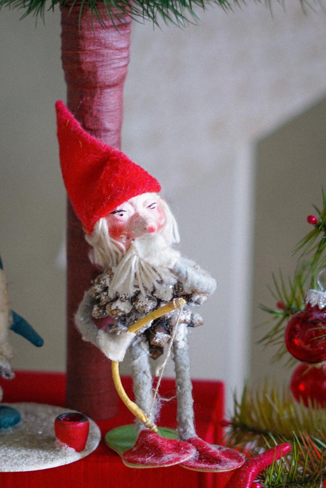 Antique German Collectible Pine Cone Elf Pixie Gnome Figurine Christmas ...