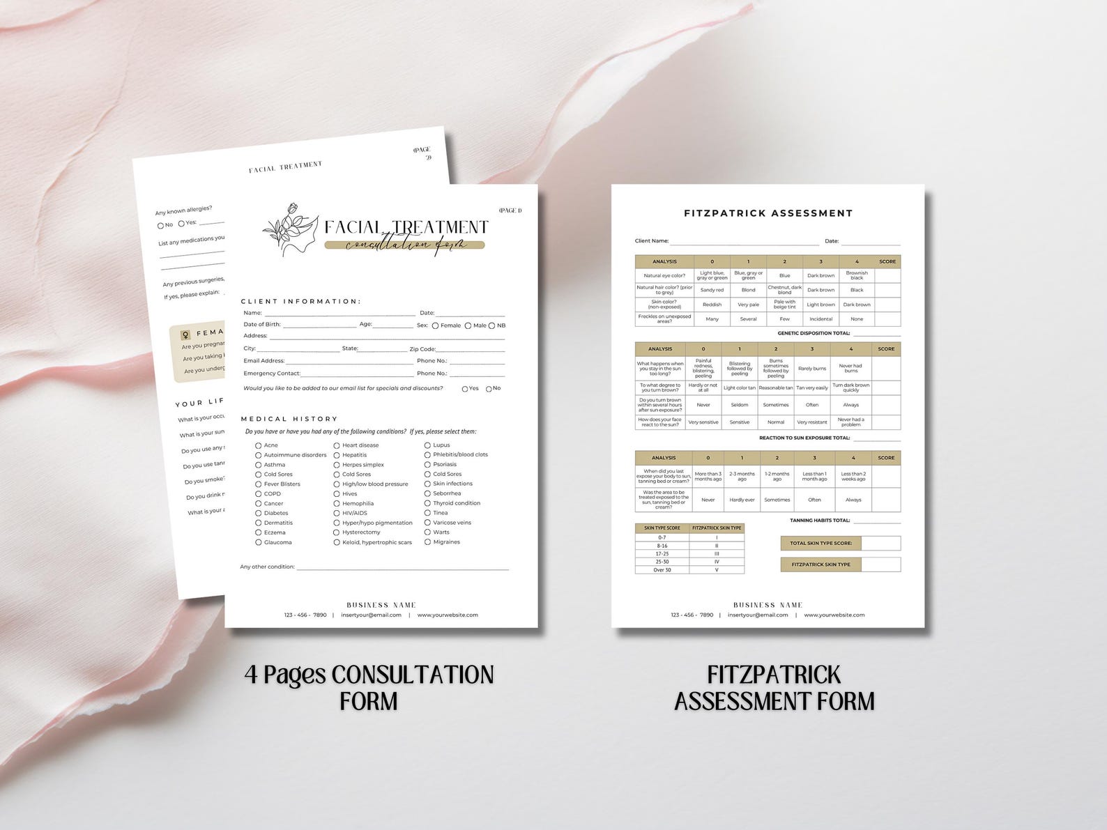 Facial Treatment Form Template for Esthetician Skin Analysis ...