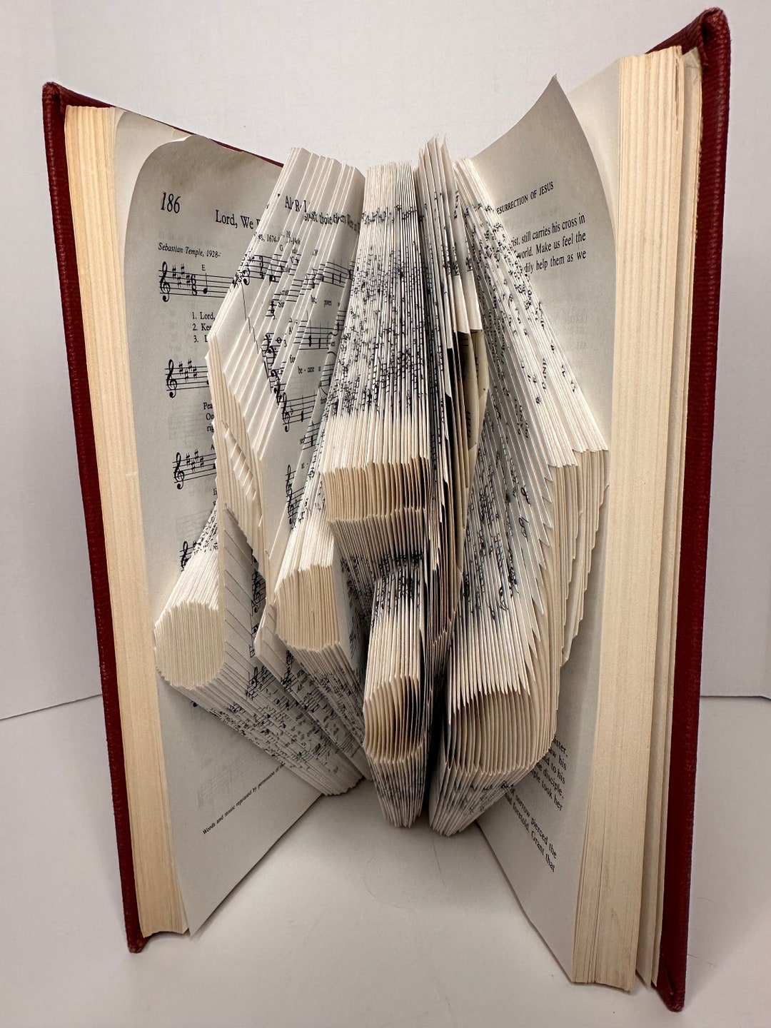 Music Notes Folded Book Created in a US Forces Hymn Book. Perfect ...